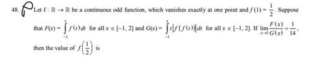 Solved 48 Let F R → R Be A Continuous Odd Function Which