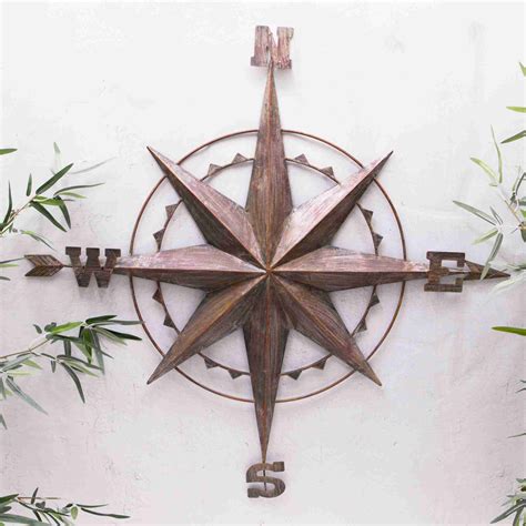 Large Rustic Compass Wall Plaque 13095 Annibells