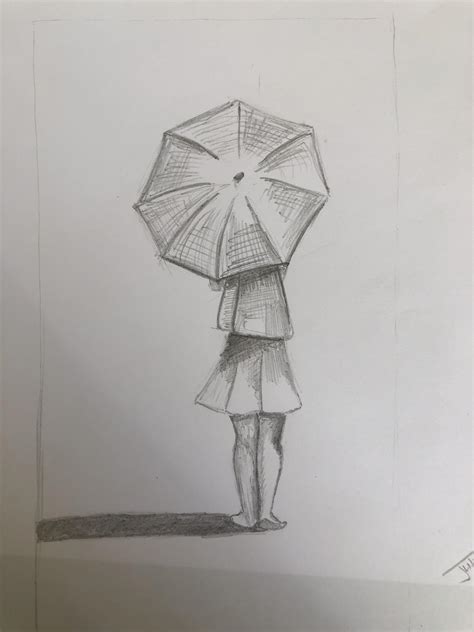 Shaded Pencil Drawing Of Girl
