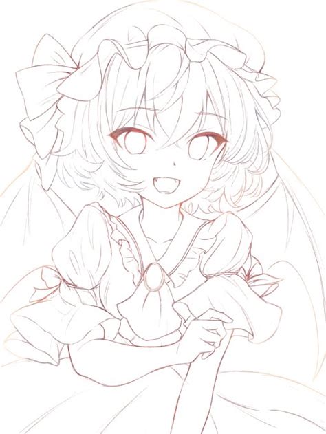 花井ねも On Twitter 線画を晒すと誰かが色を塗ってくれるかもしれない 東方project 今までのイラストの線画たちです