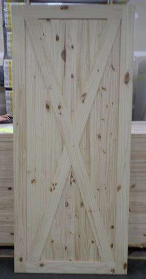 Interior Knotty Pine Barn Door 37x84 X Panel Lambrecht Auction Inc