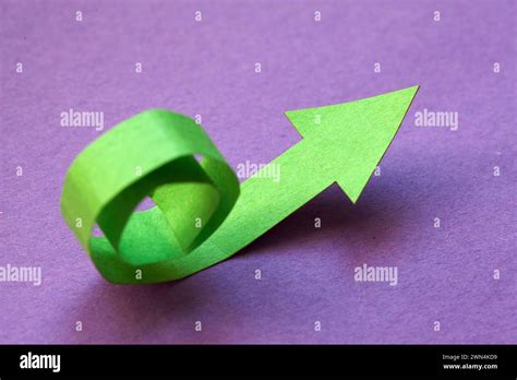 Unfolding Trend Showing Exponential Growth Green Paper Arrow Stock