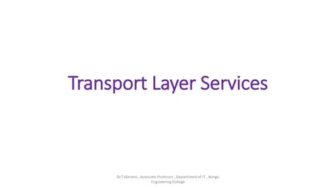 Transport Layer Protocols Simple Protocol Stop And Wait Protocol