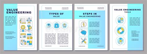 Value Engineering Methodology Brochure Layout Stock Vector