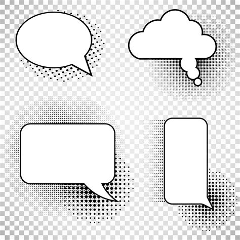 Iconos De Globos De Discurso De Historietas De Colección Vector Premium