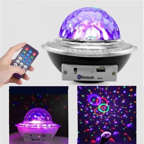 UFO Led Bluetooth Crystal Magic Ball Ηχείο Bluetooth Mp3 Θύρα USB