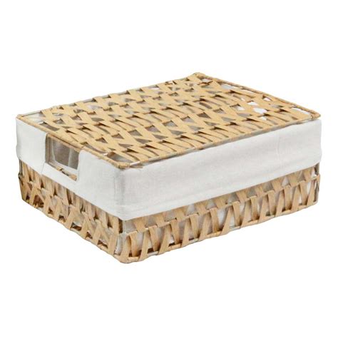 Chevy Natural Rectangle Storage Basket With Lid Large At Home