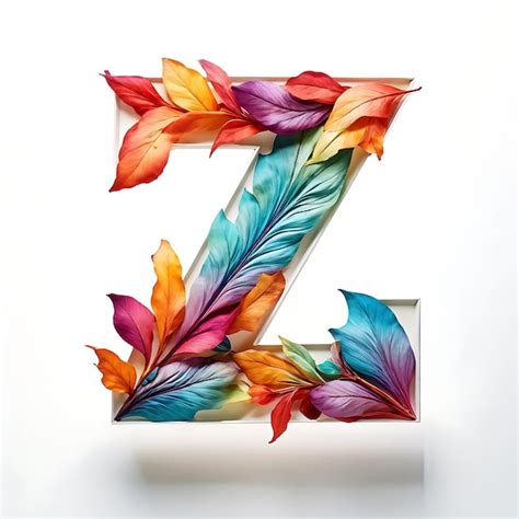 Colorful Floral Letter Z Premium Ai Generated Image
