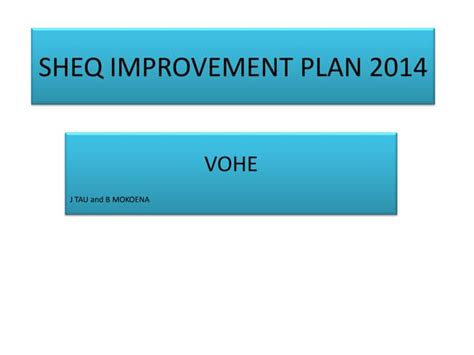 Sheq Improvement Plan 2014 Linkedin Pdf