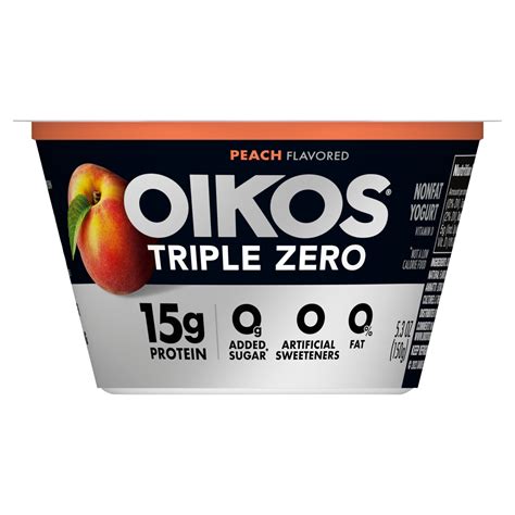 Oikos Triple Zero Peach Flavored Nonfat Yogurt 53 Oz The Fresh Grocer