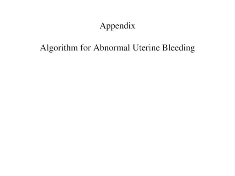 Pdf Appendix Algorithm For Abnormal Uterine Bleeding Dokumentips