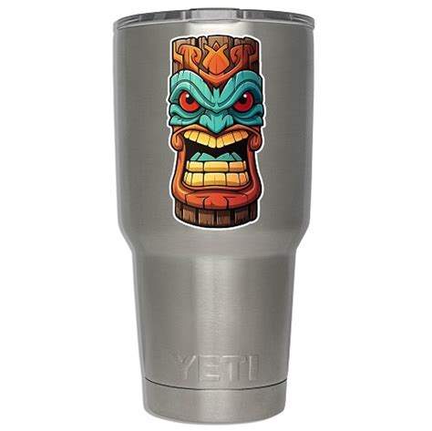 Tiki Totem With Colorful Facial Features Vinyl Sticker Jee