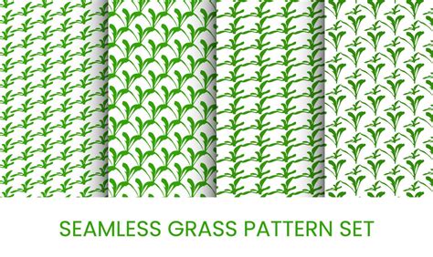 Seamless Grass Pattern Set Template 23573815 Vector Art At Vecteezy