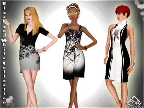 The Sims Resource Black And White Dress Collection