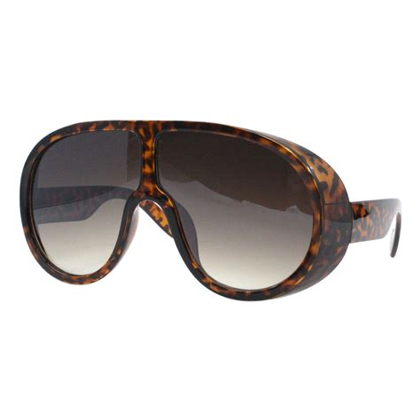 Oversized Goggle Style Sunglasses Unisex Round Shield Shades Uv 400
