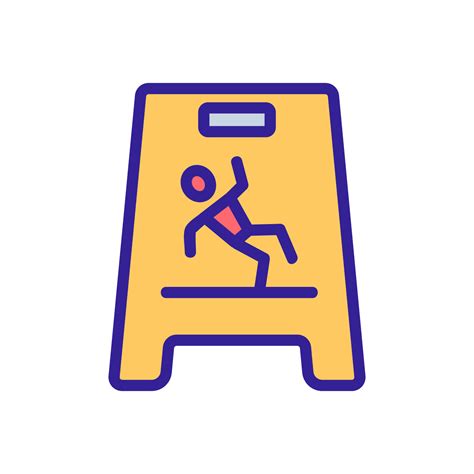 vector de icono de suelo resbaladizo ilustración de símbolo de contorno aislado Vector