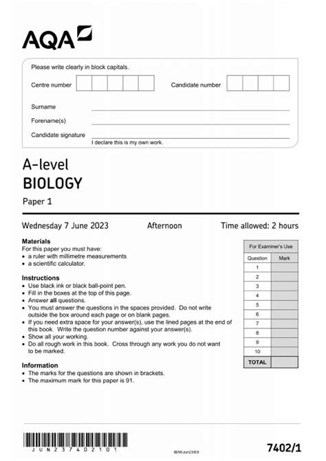 Aqa A Level Business Paper 1 June 2023 Mark Scheme 7132 1 Business 1