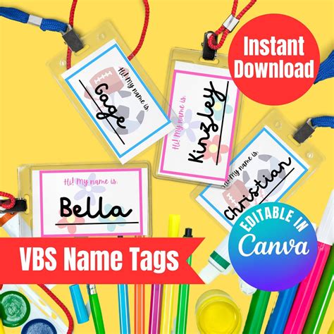 Vacation Bible School Name Tags For Vbs Name Tags For Vacation Bible