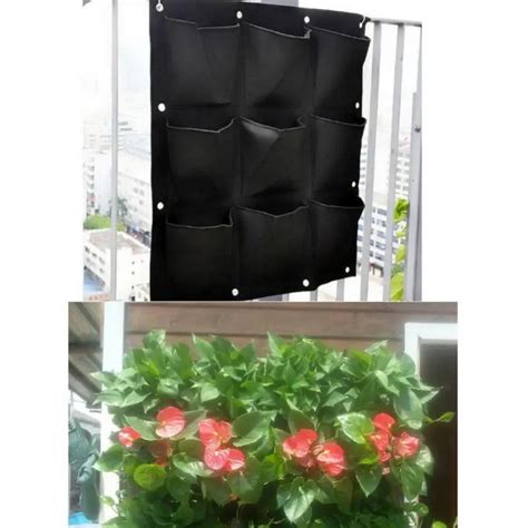 Jardinière Sac de plantation murale à poches Vertical suspendu pour fleurs et fruits
