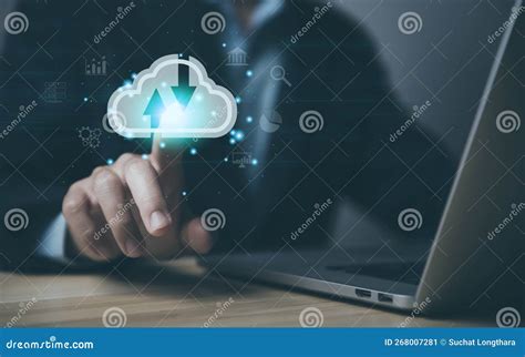 Businessman S Hands Showing A Diagram Of Cloud Computing Information