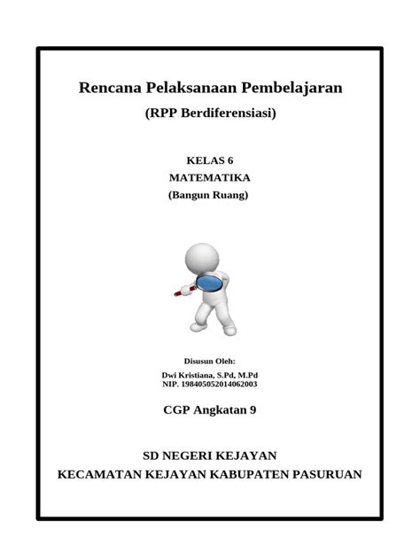 Pi 4 Modul 21 Rpp Berdiferensiasi Kelas 6 Matematika Bangun Ruang