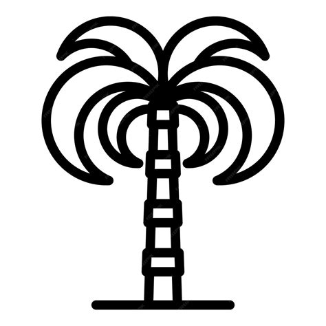 Icono De Palmera De Paisaje Icono De Vector De Palmera De Paisaje De