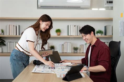 Ux Ui Design Collaboration Young Professionals Organizing Ideas On A Table Stock Image Image