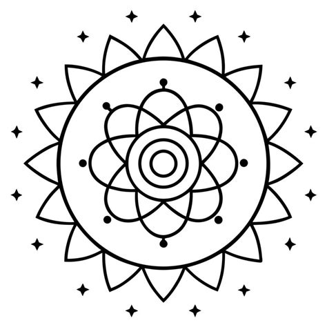 Cosmos Mandala Outline Drawing Printable Coloring Sheet 69609084 Vector
