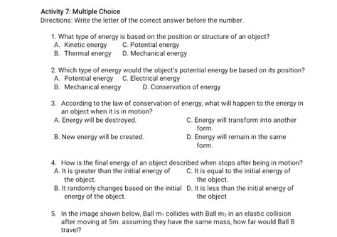 Activity 7 Multiple Choice Directions Write Studyx