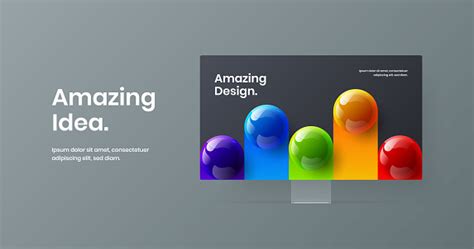 프리미엄 컴퓨터 모니터 모형 프리젠 테이션 템플릿입니다 간단한 웹 사이트 벡터 디자인 개념입니다 0명에 대한 스톡 벡터 아트 및 기타 이미지 Istock