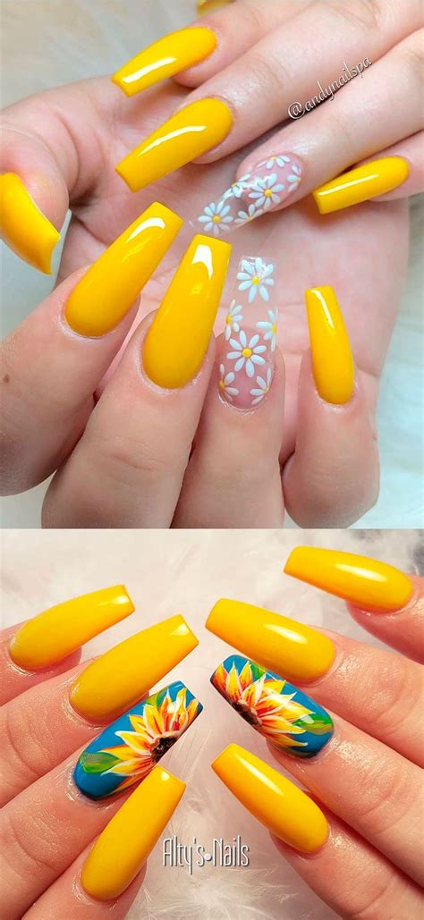 Summer Yellow Acrylic Nails Designs Acrylic Design