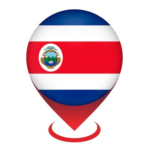 Premium Vector Map Pointer With Contry Costa Rica Costa Rica Flag