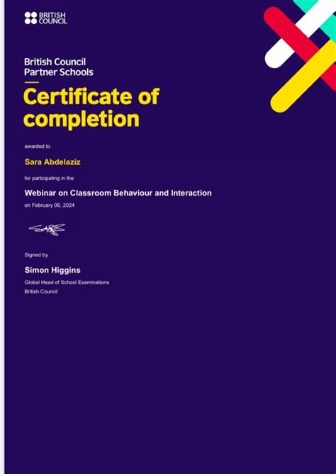 Sara Abdelaziz On Linkedin Classroom Behavior And Interaction Certificate