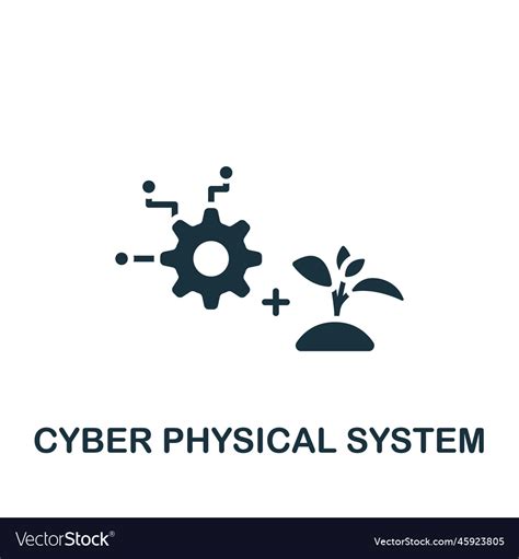 Cyber Physical System Icon Monochrome Simple Sign Vector Image