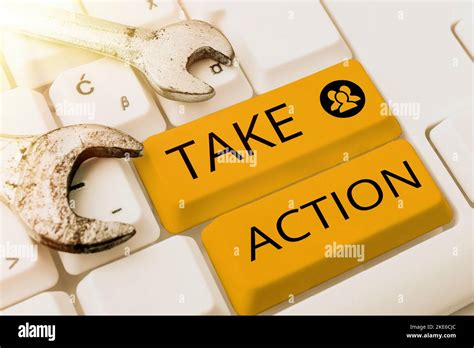 conceptual caption take action business overview positive act of