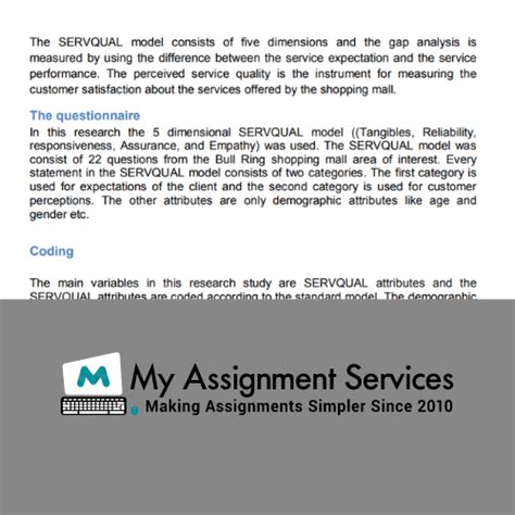 Servqual Model Assignment Help Online By Top Professionals