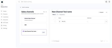 Cannot Publish Sales Channel Initially Created As Draft Through Medusa Admin GUI Issue