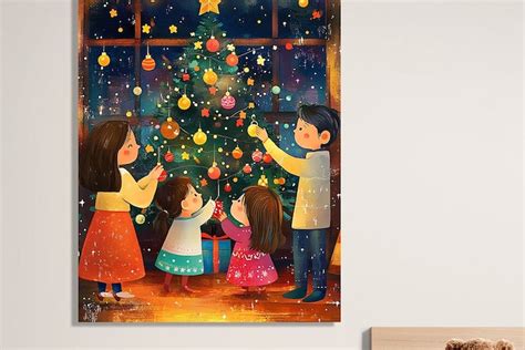 패브릭포스터·그림 가족 트리 그림 캔버스액자 크리스마스 성탄절 선물 겨울 현관 거실 카페 인테리어 액자 오늘의집 쇼핑