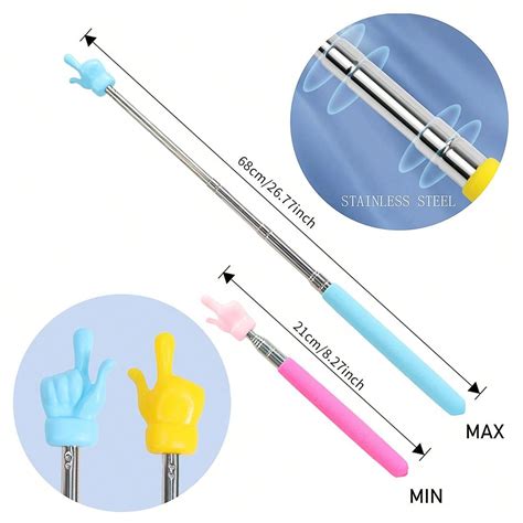 2pcs Telescopic Teachers Pointer Classroom Demonstration Baton Gguide
