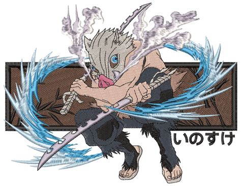Anime Embroidery Pattern Inosuke Sword Slash Panel Age Store Designs