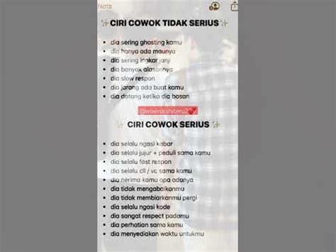 CIRI-CIRI COWOK SERIUS #love #galau #shorts @wiwinaishiteru2 - YouTube