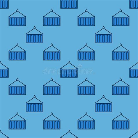 Vector Blue Shipping Container Colored Modern Seamless Pattern Stock Vector Illustration Of