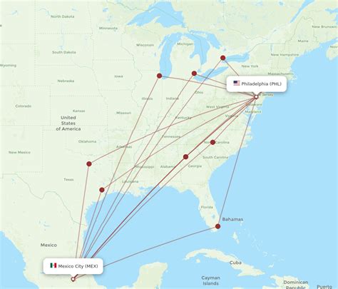 Flights From Philadelphia To Mexico City Phl To Mex Flight Routes