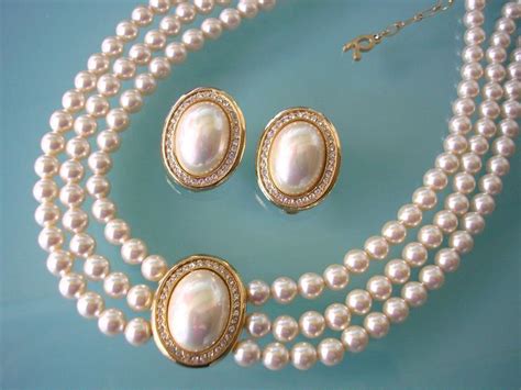 Vintage Rosita Pearl Choker And Earrings Set Vintage Pearl Choker 3