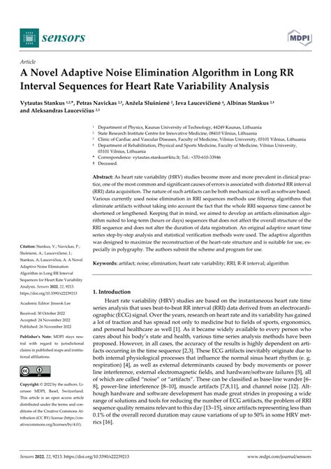 pdf a novel adaptive noise elimination algorithm in long rr interval