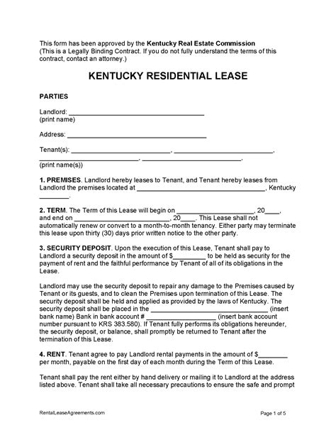 Uniform Rental Agreement Template