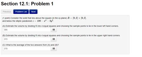 solved section 12 1 problem 1 previous problem list next