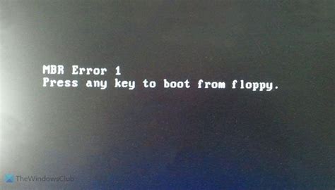 MBR Error Or On Windows Fix