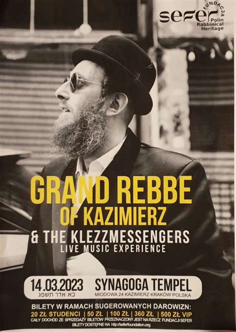 Koncert Grand Rebbe Of Kazimierz And The Klezzmessengers Gmina Wyznaniowa Żydowska