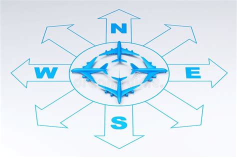 Four Cardinal Directions Or Cardinal Points Compass Rose With North